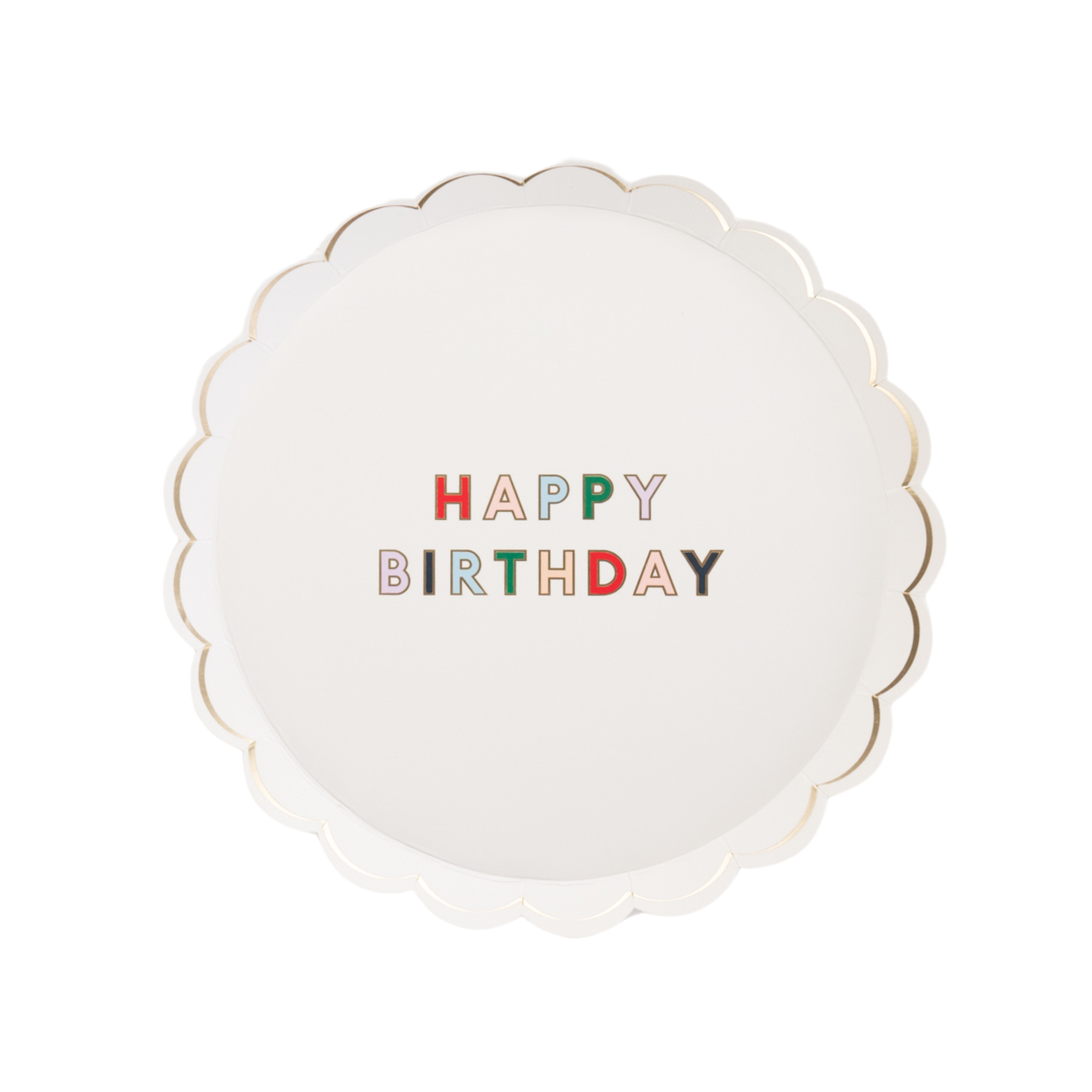 BLANC WHITE SIGNATURE HAPPY BIRTHDAY SMALL PLATE – CLT Balloons